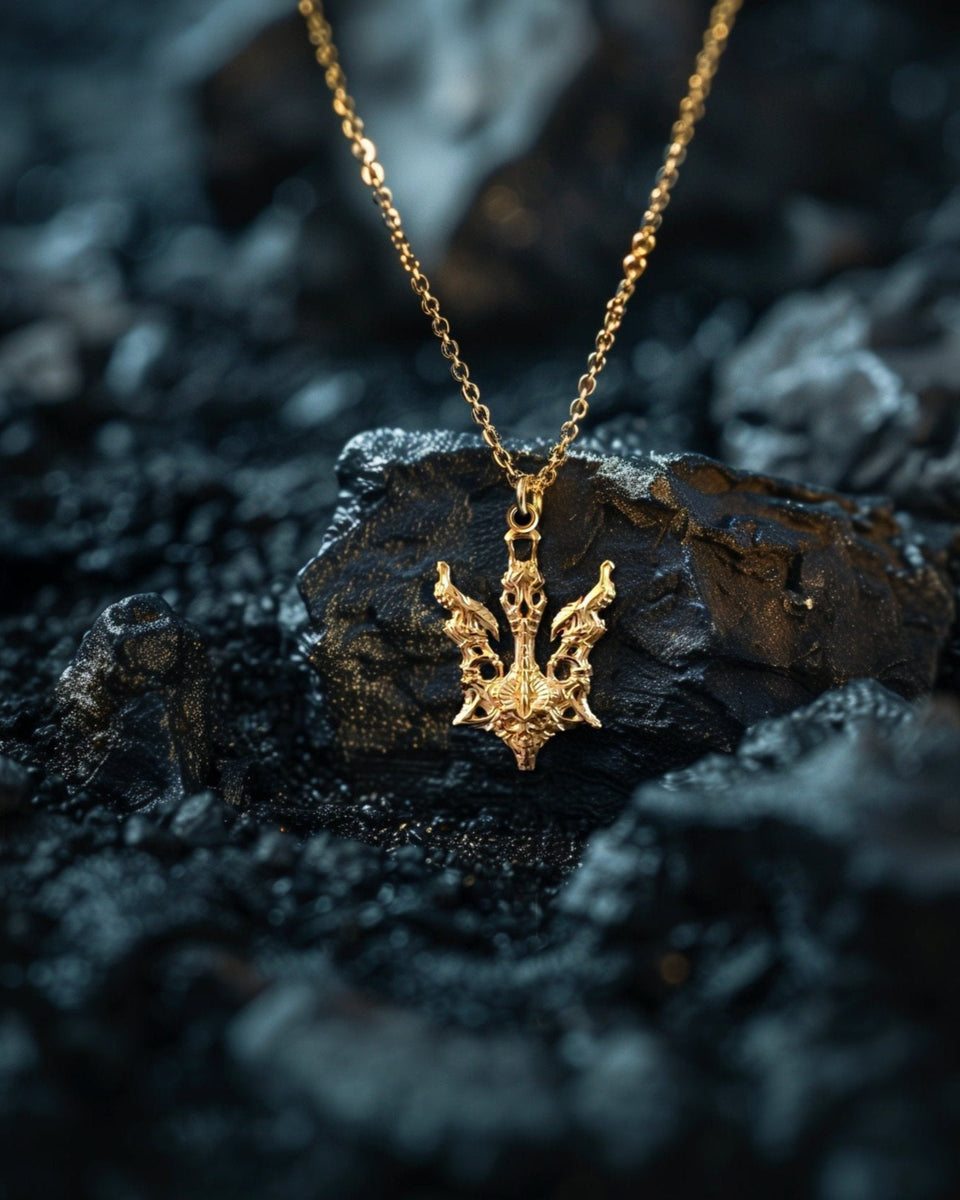 Gold Trident Pendants 14K, 18K Solid Gold | Made in USA– Johnny saint