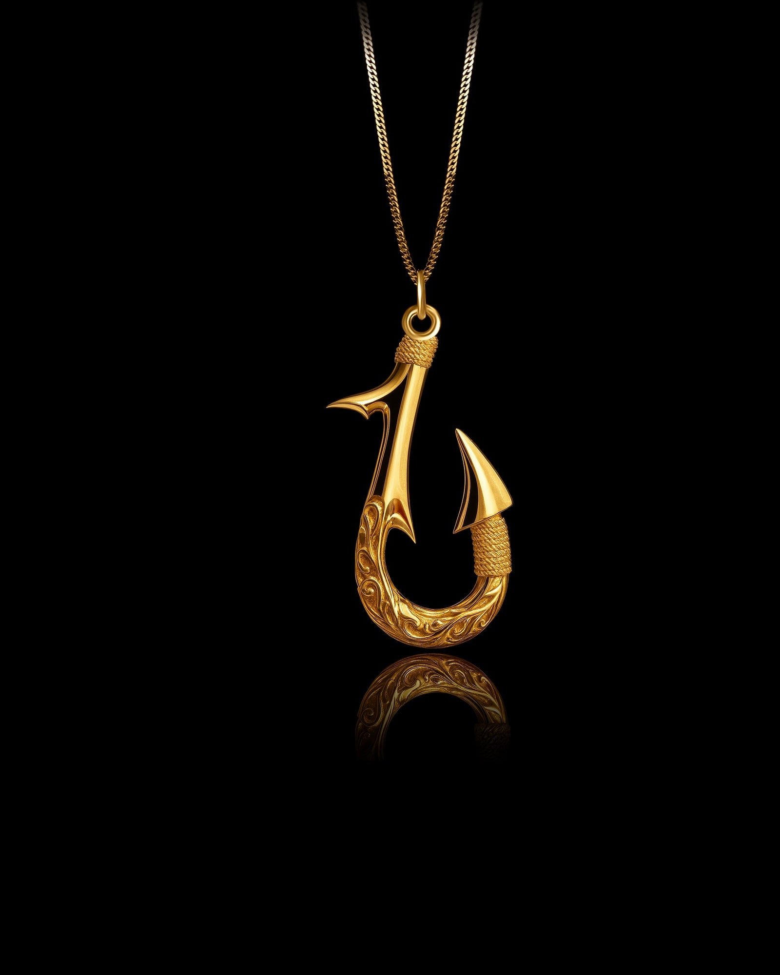 Gold Fish Hook Pendants 14K, 18K Solid Gold | Made in USA– Johnny saint