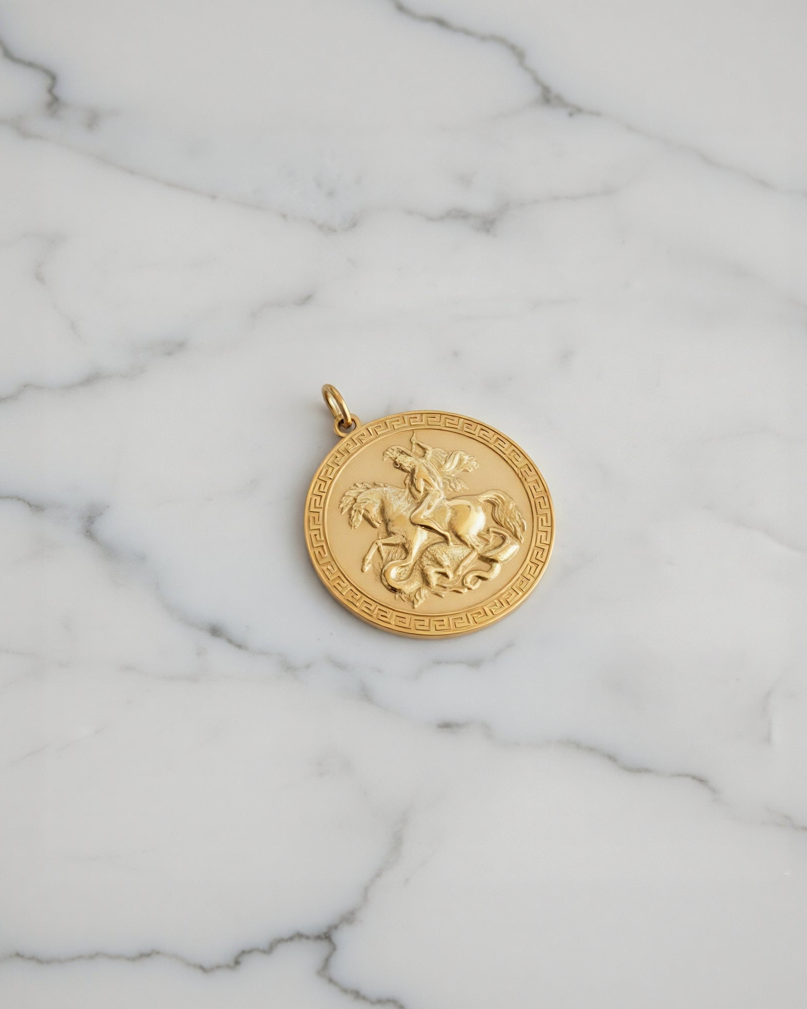 Gold St George Pendant Necklace 14K, 18K Solid Gold | Made in USA ...