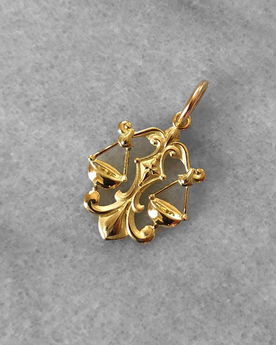Gold Mini Libra Zodiac Pendants 14K, 18K Solid Gold– Johnny saint
